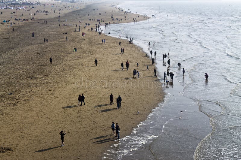 Aerial View of the Scheveningen Beach at the Hague, Netherlands Stock ...