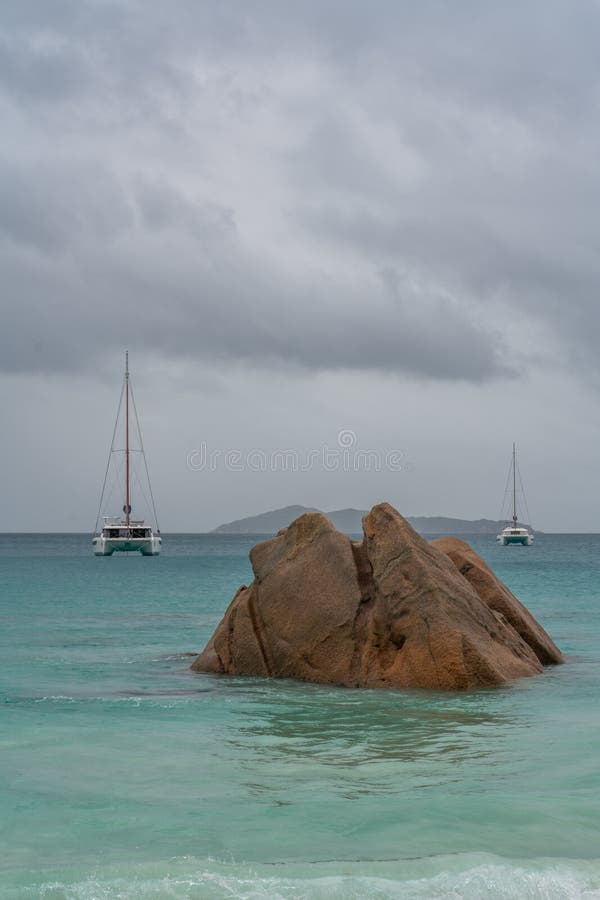 Aerial View of Sea with Big Rock Formation Stock Photo - Image of ...