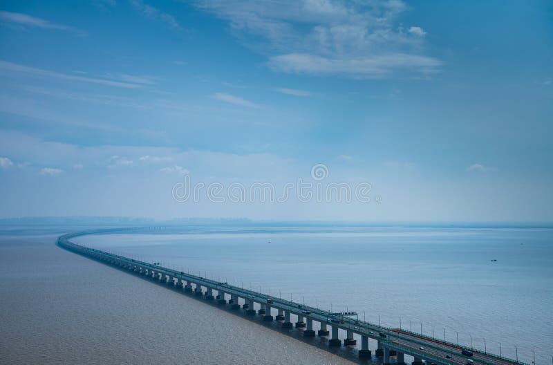 Aerial View of the Sea-crossing Bridge Stock Image - Image of ...