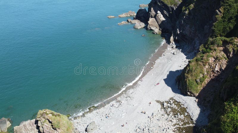 Aerial View of Sea with Greenery Beach Stock Photo - Image of rocks ...