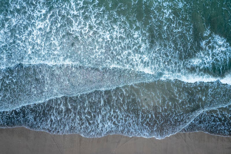 Aerial View of the Sea Water with Part of the Beach Stock Image - Image ...