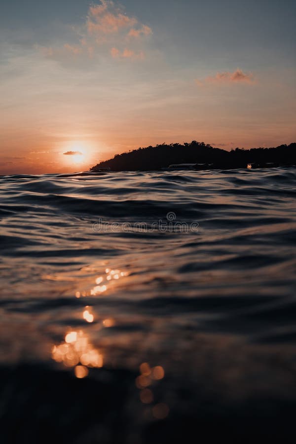 Aerial View of Sea Waves during Sunset Stock Photo - Image of sunset ...