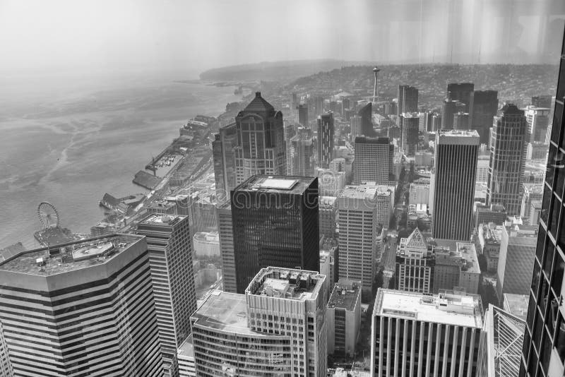 Aerial View of Seattle Skyscrapers, WA Stock Image - Image of building ...
