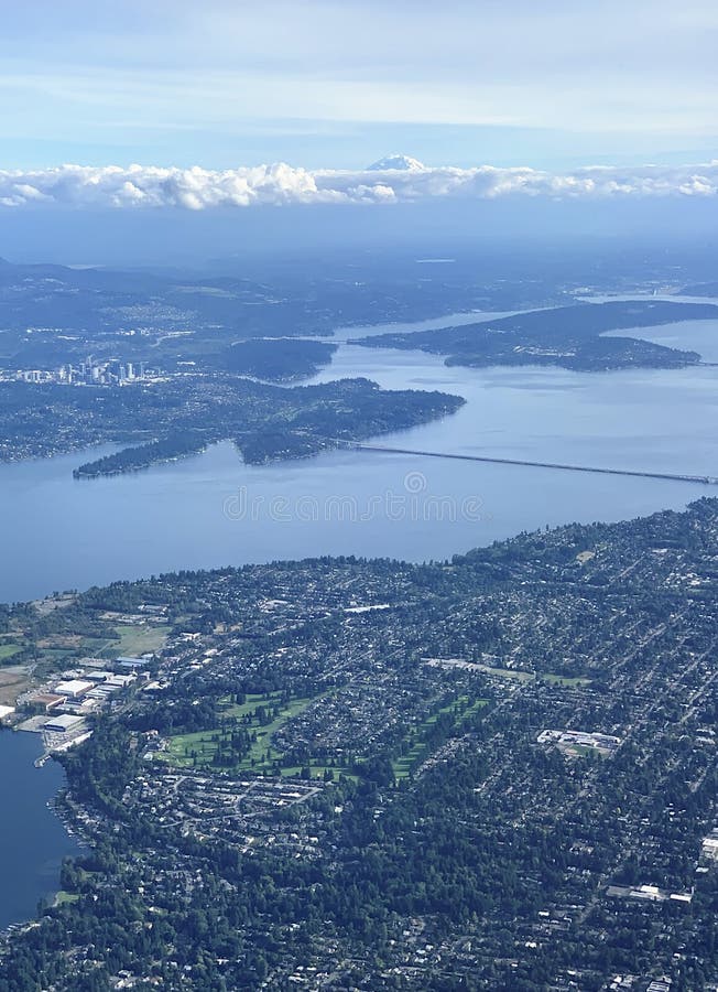 Aerial View of Seattle Washington Stock Image - Image of floating ...