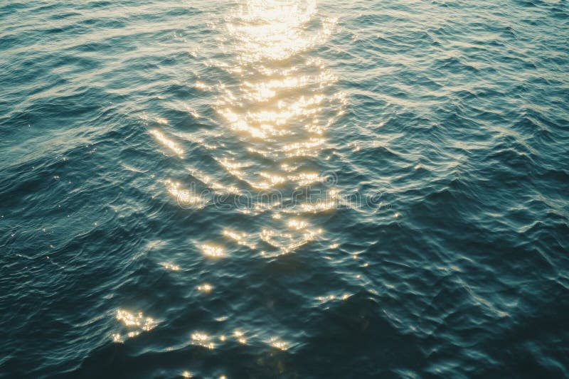 Aerial View of Serene Water Showcasing Subtle Wave Patterns Reflecting ...