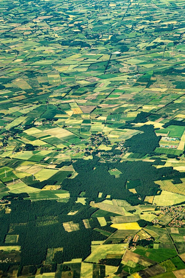 Aerial View of Settlemens and Fields, Germany, Europe Stock Image ...