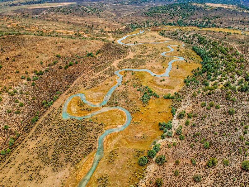 Aerial View of Sevier River in Utah, USA Stock Photo - Image of bends ...