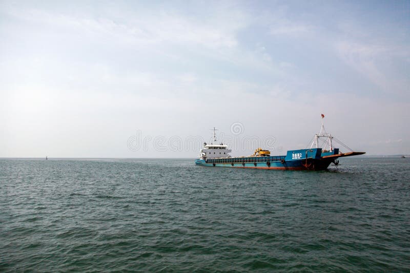 Aerial View of Ship Sailing in Sea Editorial Photography - Image of ...