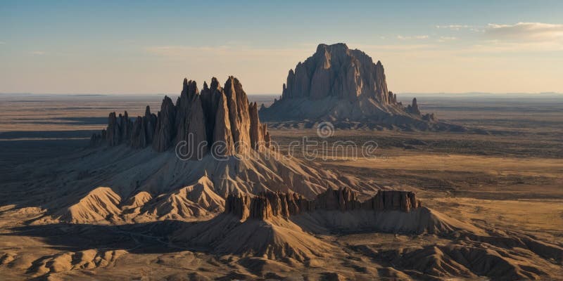 Aerial View of Shiprock Natural Formation in New Mexico. Stock ...