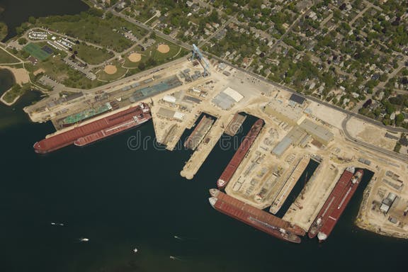 Aerial view of shipyard stock photo. Image of boat, carrier - 12805844