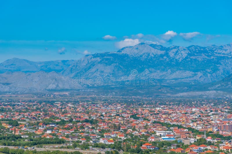 Aerial View of Shkoder from Rozafa Castle in Albania Stock Image ...