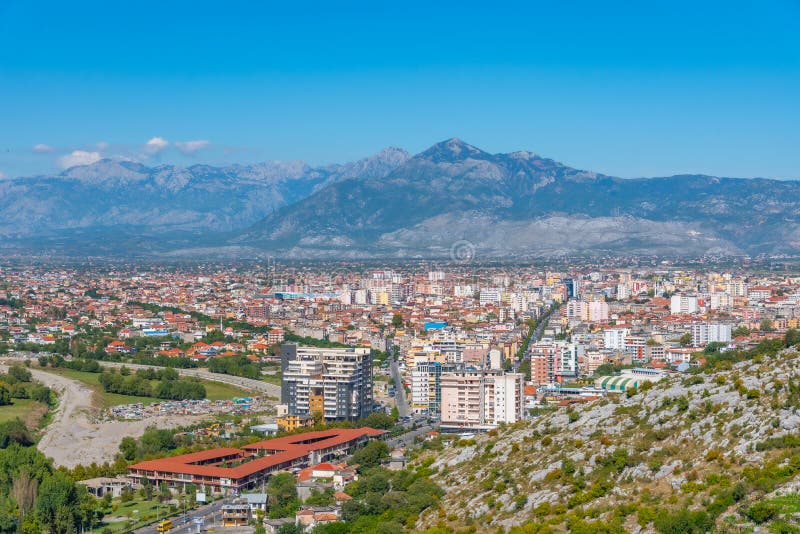 Aerial View of Shkoder from Rozafa Castle in Albania Stock Photo ...