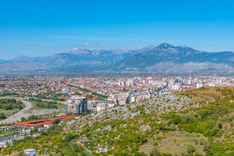 Aerial View of Shkoder from Rozafa Castle in Albania Stock Photo ...
