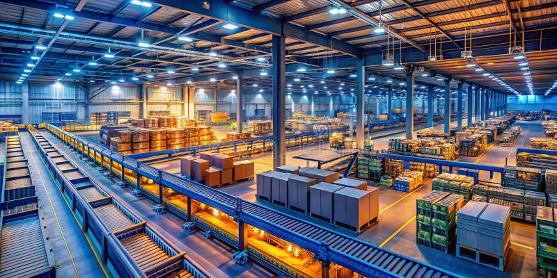 Automated Goods Sorting Facility an Aerial Perspective of Efficient ...