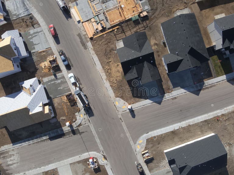 Aerial View Showcasing the Construction Progress of a Local Subdivision ...