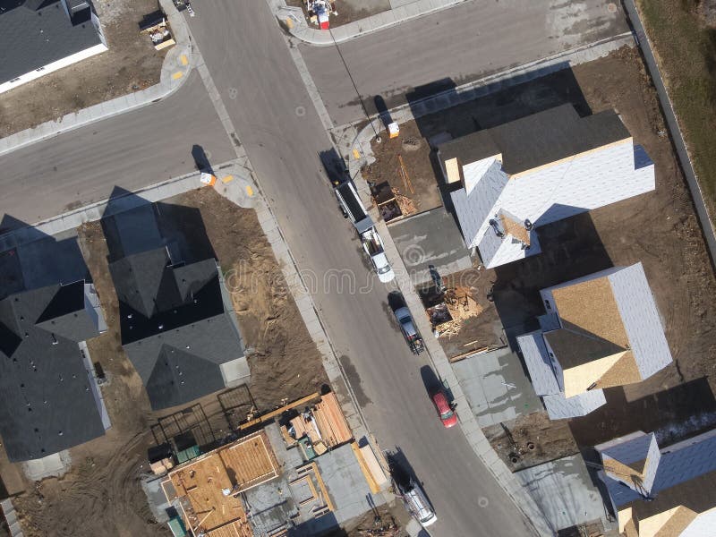 Aerial View Showcasing the Construction Progress of a Local Subdivision ...