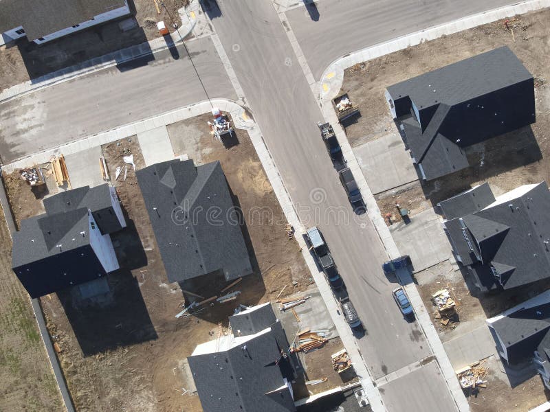 Aerial View Showcasing the Construction Progress of a Local Subdivision ...