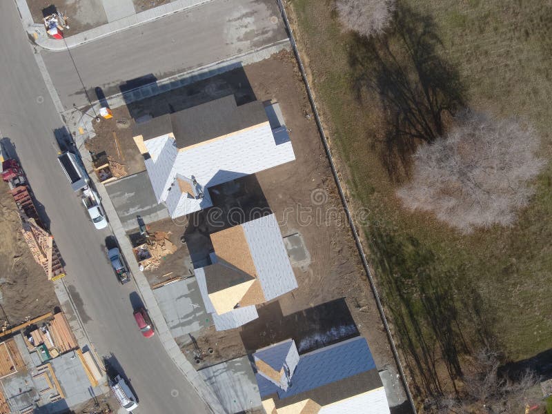Aerial View Showcasing the Construction Progress of a Local Subdivision ...