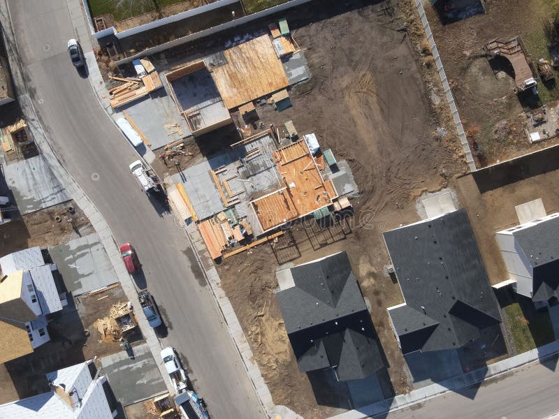 Aerial View Showcasing the Construction Progress of a Local Subdivision ...