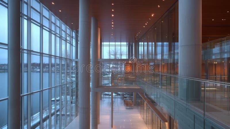 Aerial View Showcasing a Large Modern Building Featuring Numerous ...