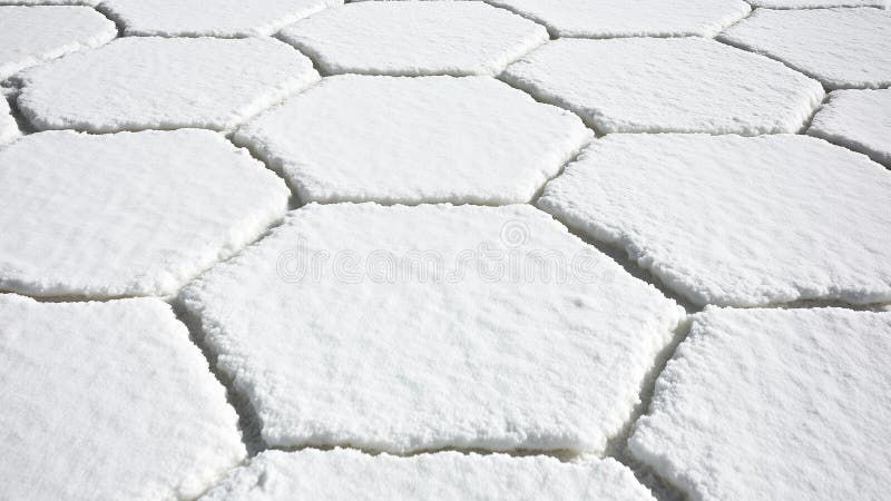 Aerial View Shows Hexagonal Patterns of a Salt Flat Gradients Stock ...