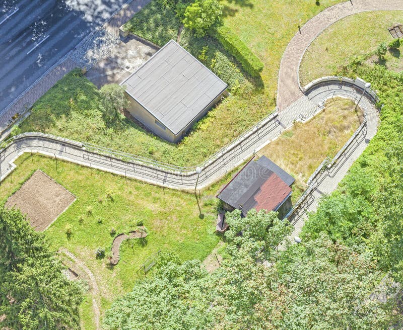 Aerial View of a Sidewalk in a Park. Stock Photo - Image of pavement ...
