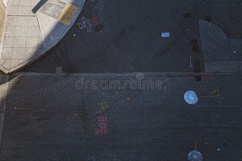 Aerial View of a Sidewalk in Seattle, the USA Stock Image - Image of ...
