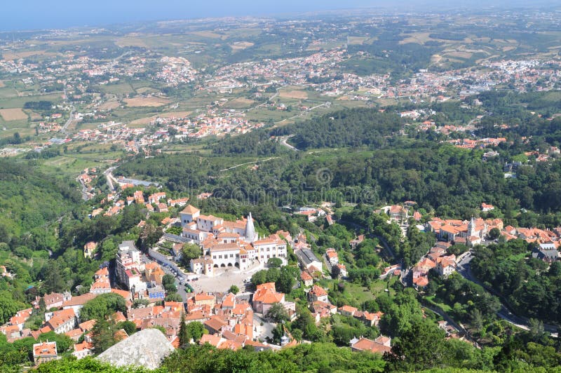 Aerial view of Sintra stock image. Image of portuguese - 7784773