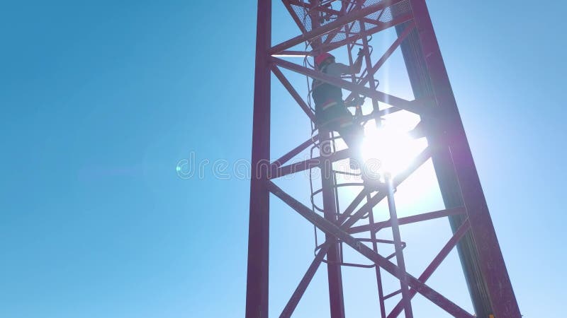 Aerial View: Skilled Crane Operator Assembles Large Components while ...