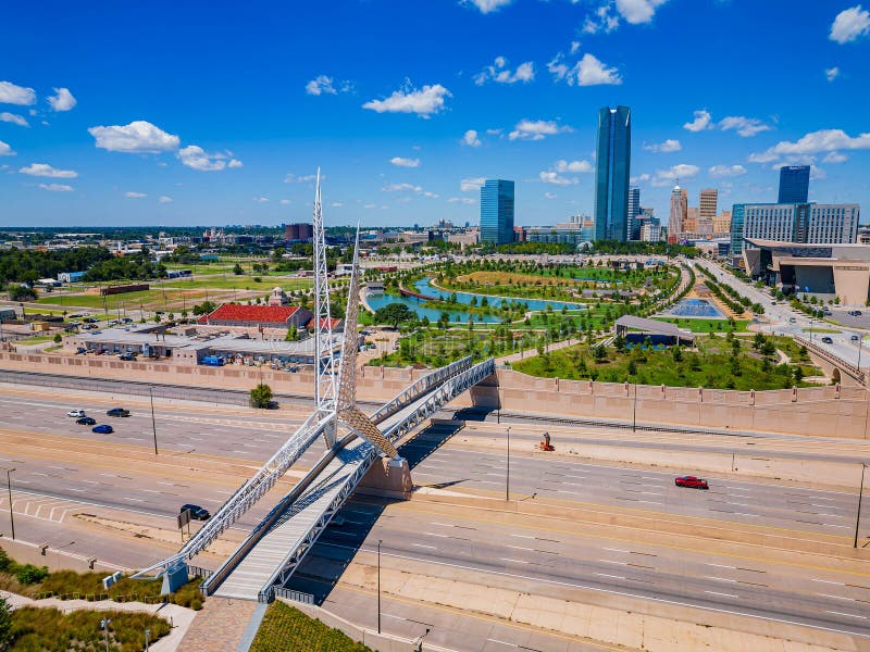 Aerial View of Skydance Bridge and Cityscape Editorial Image - Image of ...