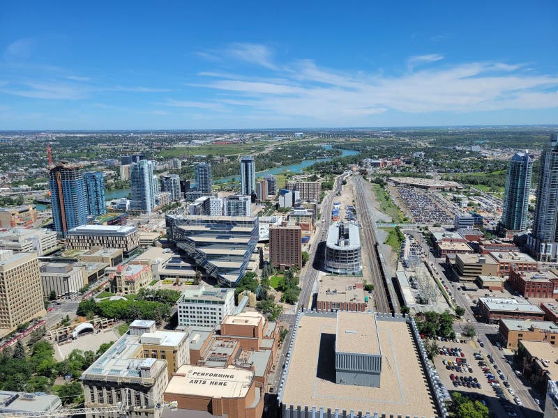 Aerial View of the Skyline of Calgary, Alberta, Canada. Stock Image ...