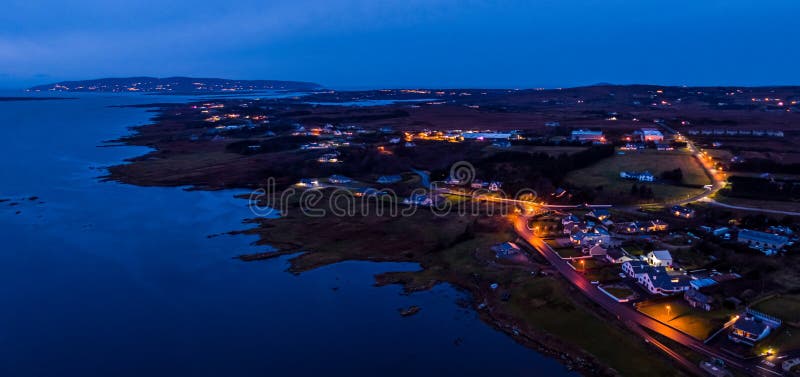 Aerial View of the Skyline of Dungloe in County Donegal - Ireland Stock ...