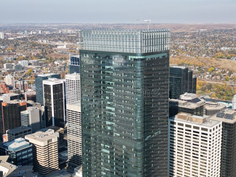 Aerial View of Skyscrapers in Calgary Editorial Photography - Image of ...