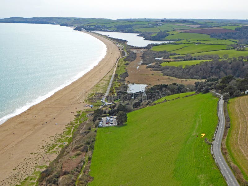 Aerial View of Slapton Beach in Devon Stock Image - Image of view ...