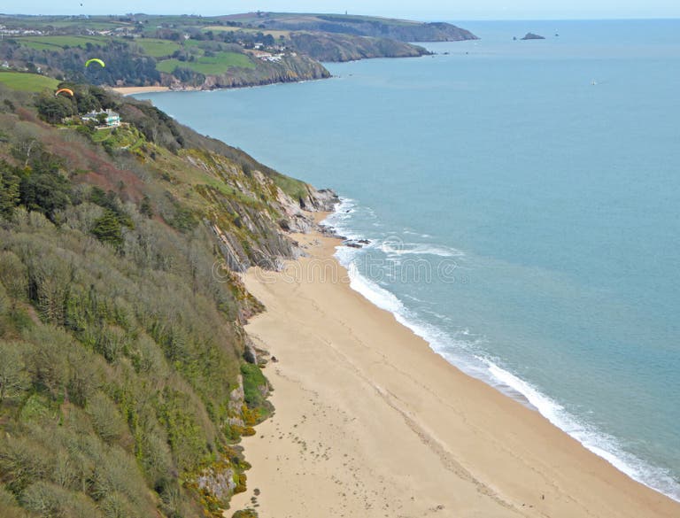 Aerial View of Slapton Beach in Devon Stock Photo - Image of sevon ...