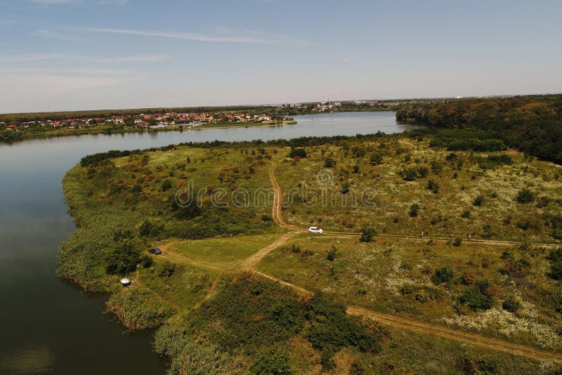 Aerial View of Small Green Island Stock Image - Image of nature ...