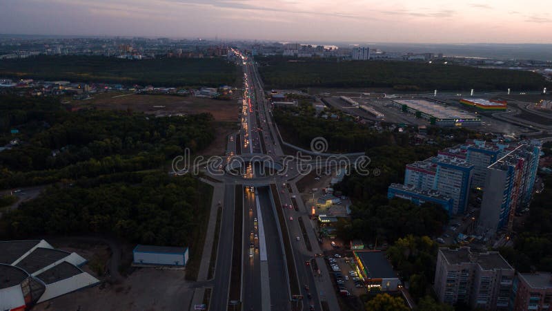 Highway interchange aerial stock image. Image of traffic - 132193479