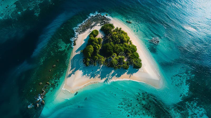 An Aerial View of a Small Island in the Ocean Stock Image - Image of ...