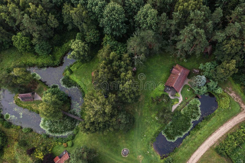 Aerial View of a Small Park Stock Image - Image of panoramic, view ...