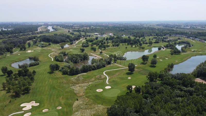 Aerial View of Small Ponds in Greenery Stock Image - Image of grass ...