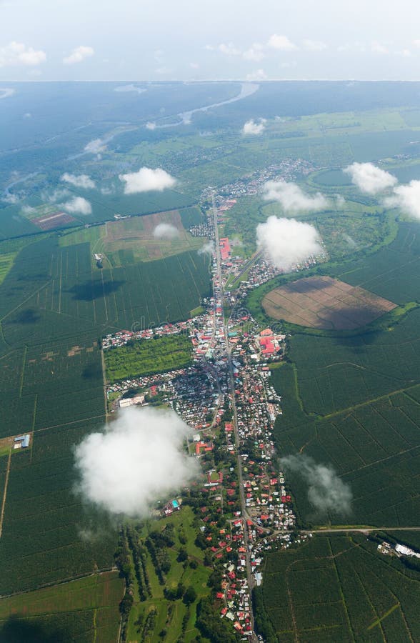 Aerial view of small town stock image. Image of coast - 62361895