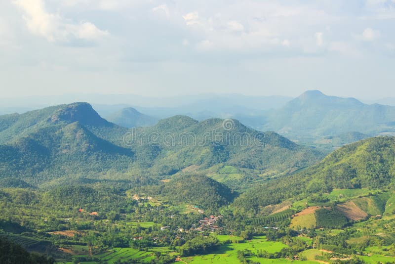 Aerial View of Small Village Stock Image - Image of spring, country ...