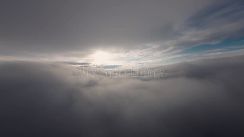 Aerial View Smoothly Flying Above the Clouds. Pilot S Point of View ...
