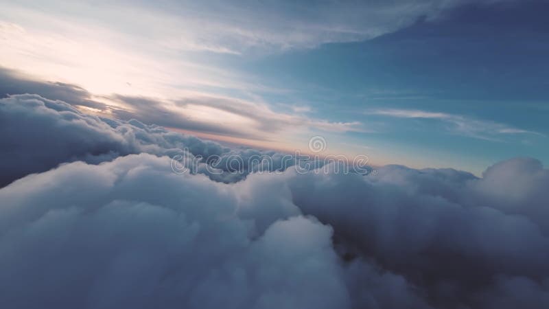 Aerial View Smoothly Flying Above the Clouds. Pilot S Point of View ...