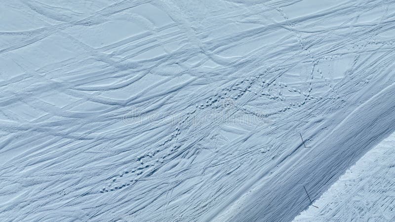 Aerial View of Snow Covered Mountain with Impressive Structure. Snow ...