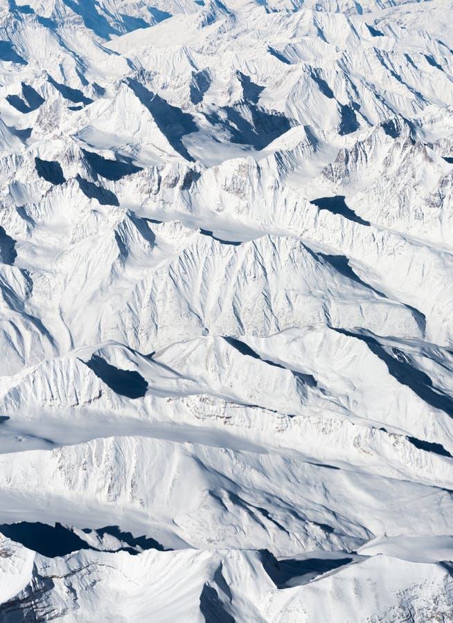 Aerial view snow mountain stock image. Image of view - 42703219