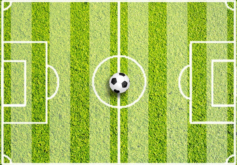 Aerial View of Soccer Field with Ball Stock Image - Image of span ...