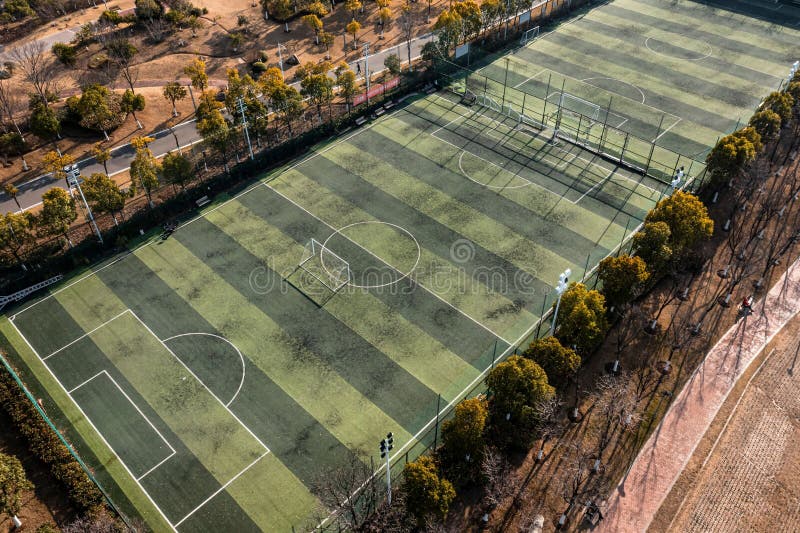 Aerial View Soccer Fields Surrounded Trees Stock Photos - Free ...