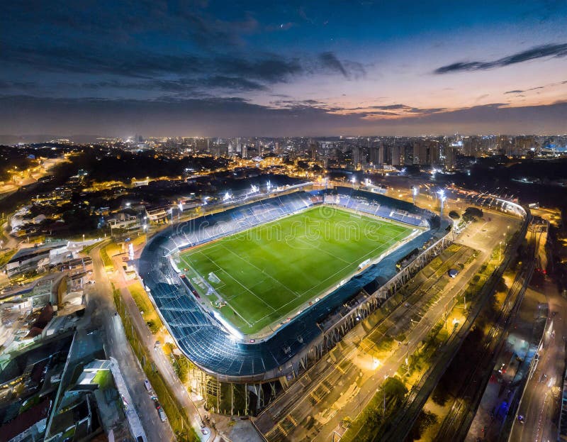 Aerial View of Soccer Stadium at Night Stock Illustration ...