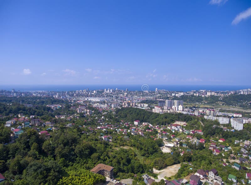 Aerial view on Sochi city stock photo. Image of caucasus - 88473022